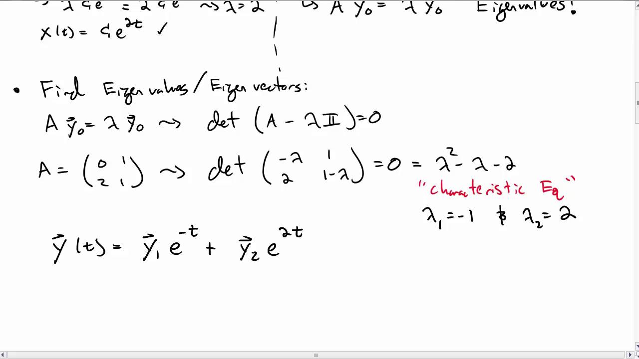 Solving Differential Equations With Matrices YouTube