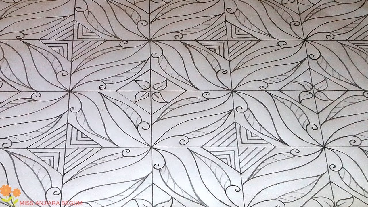 nakshi kantha drawing design-48, how to nokshi katha drawing, নকশী ...