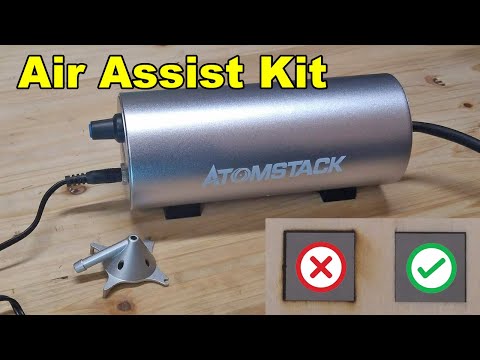 Atomstack air assist kit for cleaner laser cutting - YouTube
