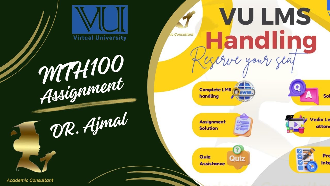 MTH100 Assignment 1 Solution | Fall Semester 2024 | Dr Ajmal Ali - YouTube