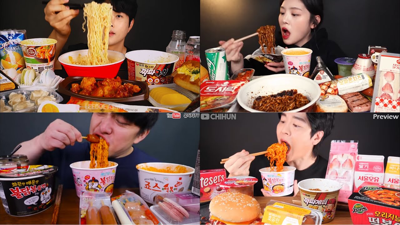 Mukbangers eating Convenience Store Foods | Convenience Store Food ...