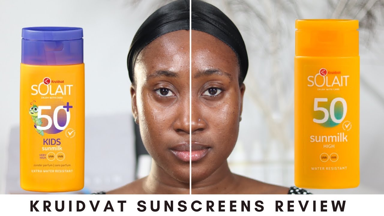 Kruidvat Solait Sunmilk Sunscreen Review on Dark Skin - YouTube