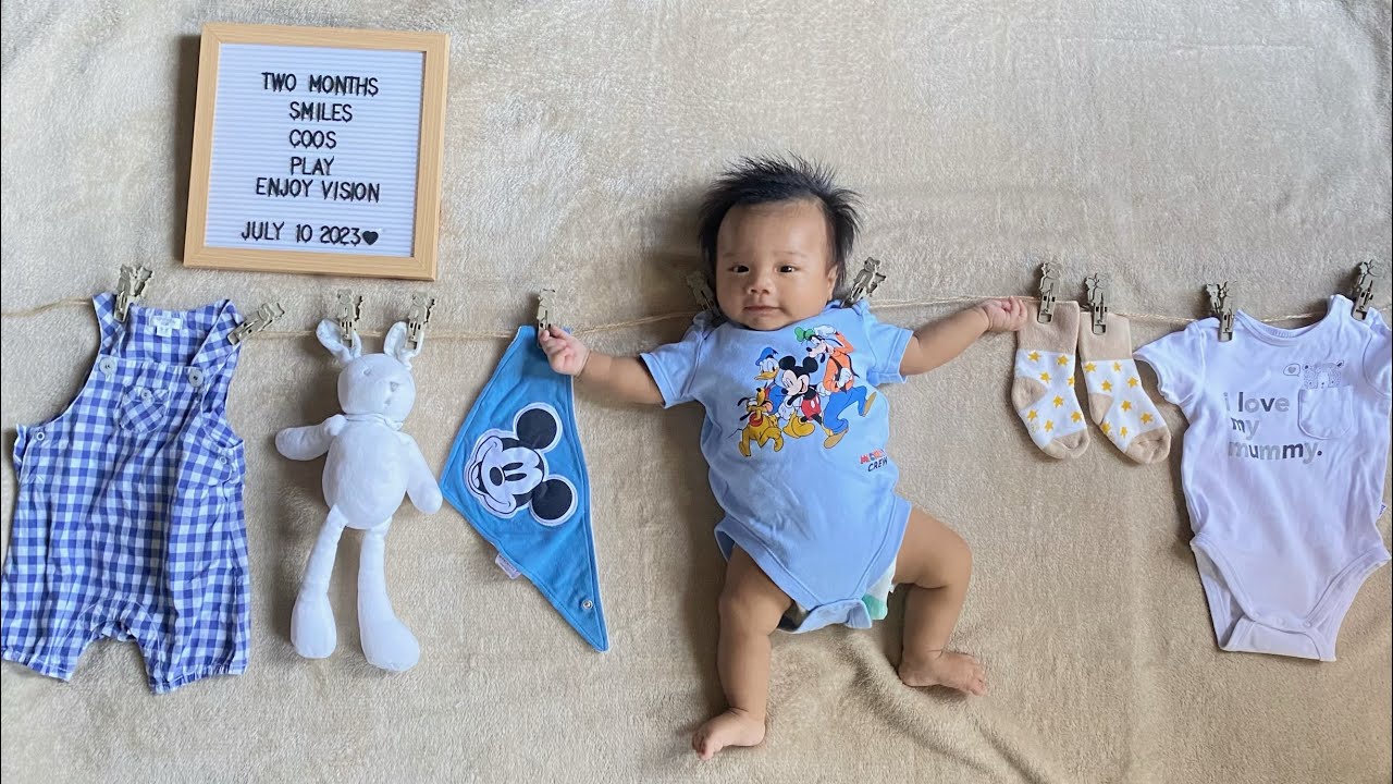 DIY MONTHLY MILESTONE / PHOTOSHOOT IDEAS 2 MONTHS OLD BABY. - YouTube