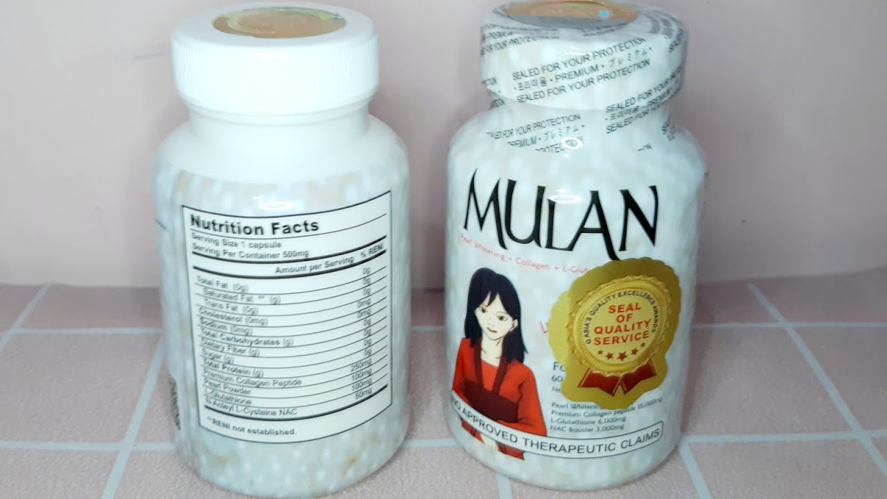 MULAN 4in1 Whitening Capsules x30 Pearl Whitening + Collagen + L ...