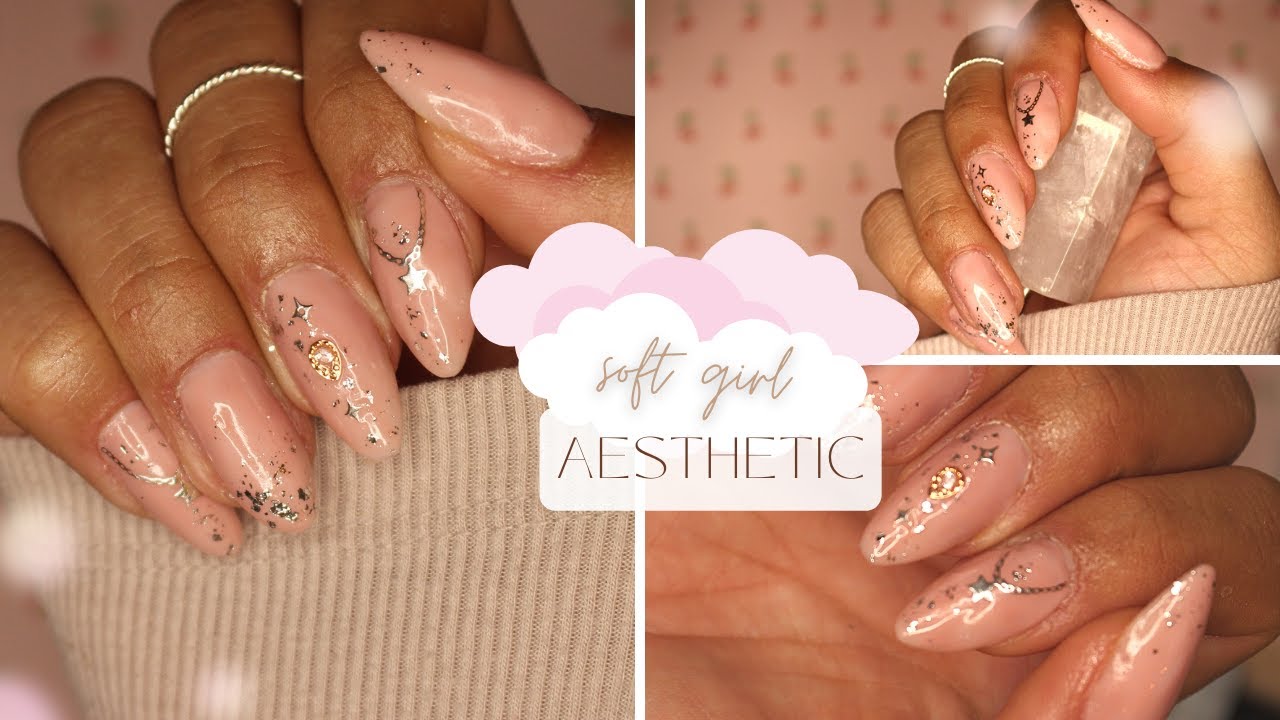 SOFT GIRL AESTHETIC NAIL ART | Nail Art Tutorial - YouTube