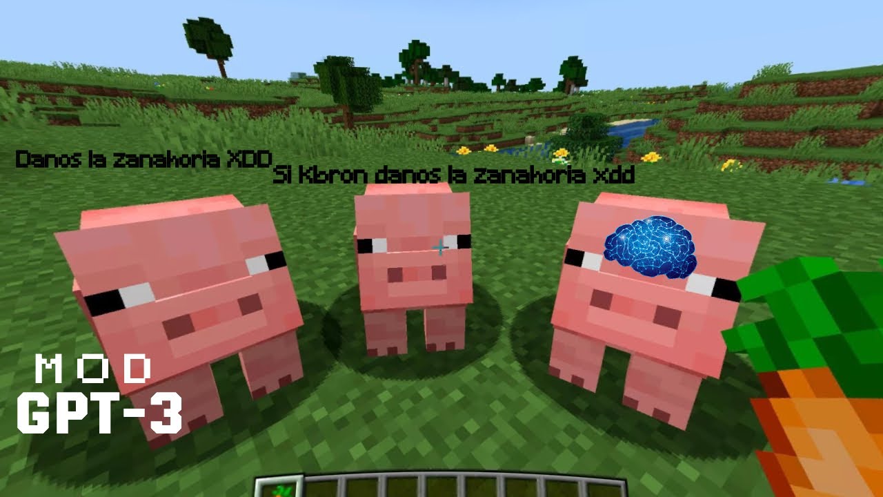 Hable con Un Cerdo En Minecraft xD (AIMobs) || CHAT GPT-3 MOD - YouTube