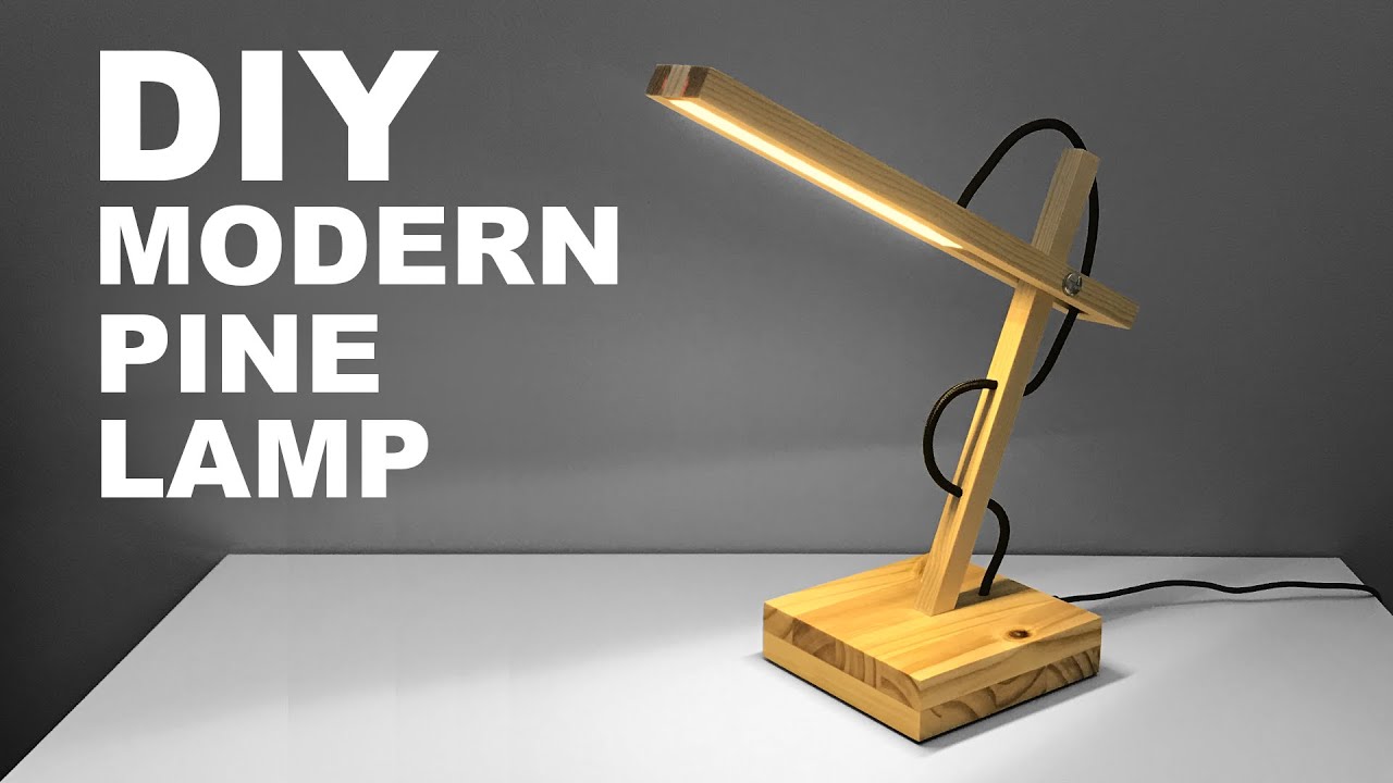 DIY Modern Pine Lamp | How to make a Lamp - YouTube