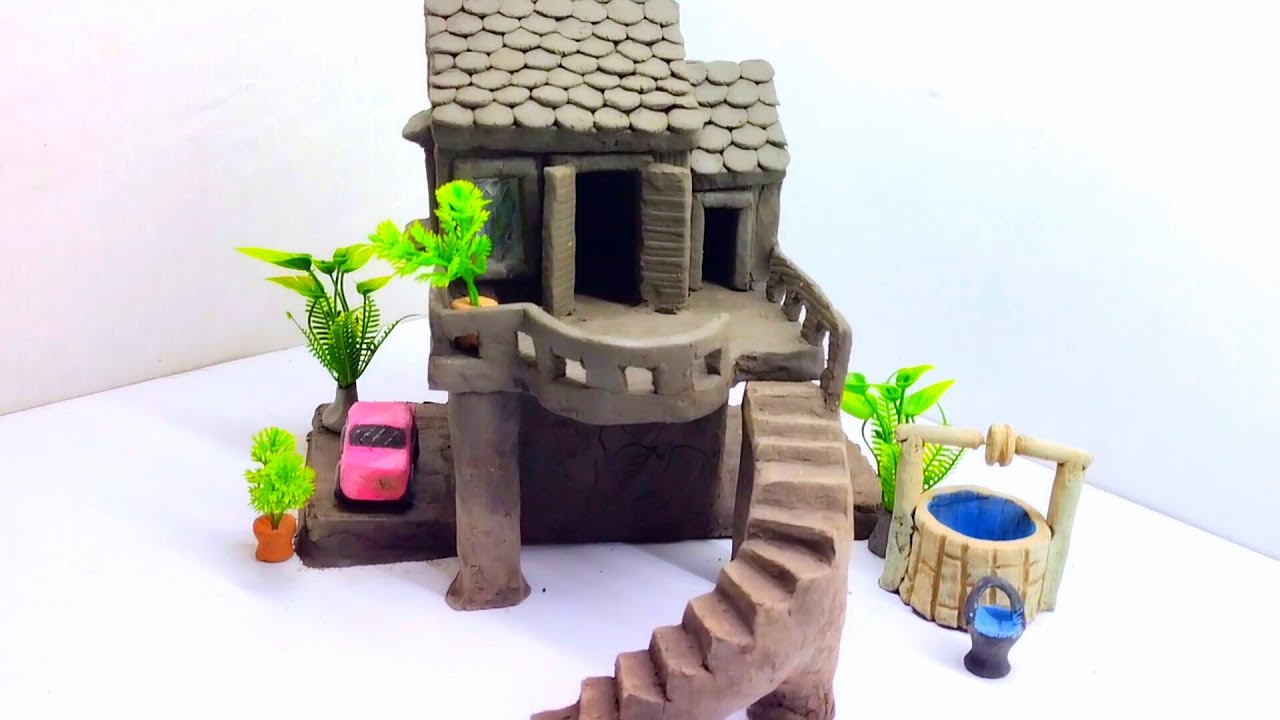DIY how to make Miniature Clay House | DIY Awesome technique build ...