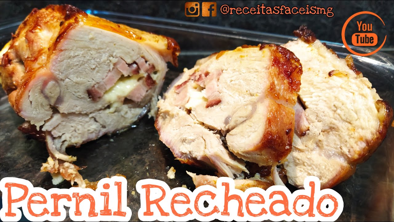 Pernil Recheado Super Fácil | Com Bacon e Queijo | #pernilrecheado # ...