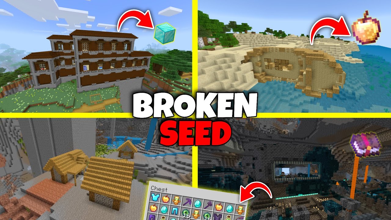 BROKEN SEED for Minecraft Pocket Edition| Minecraft Bedrock 1.21 Seeds | *Minecraft seeds* - YouTube