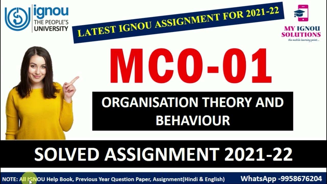 MCO 001 Solved Assignment 2021-22 | Organisation Theory and Behaviour | IGNOU Solved Assignment ...