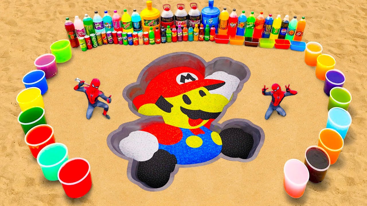 How to Make Mario with Orbeez, Mtn Dew, 7up, Pepsi, Big Balloons of ...