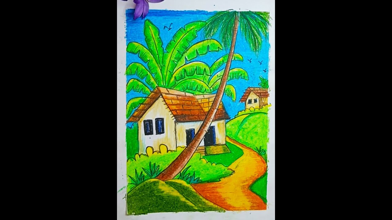 How to draw Scenery | Scenery Drawing | Easy & Simple Drawing ...