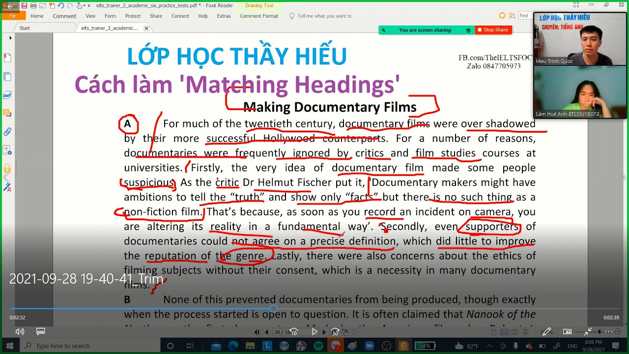 Cách làm bài 'Matching Headings' #IELTS #Reading (Clip 1) # ...