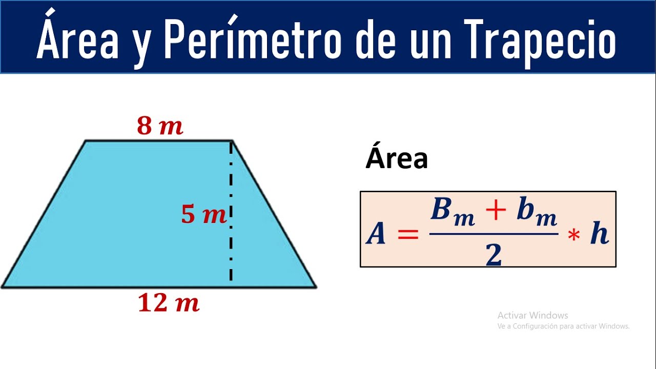 Área y Perímetro de un Trapecio - Ejemplo - YouTube