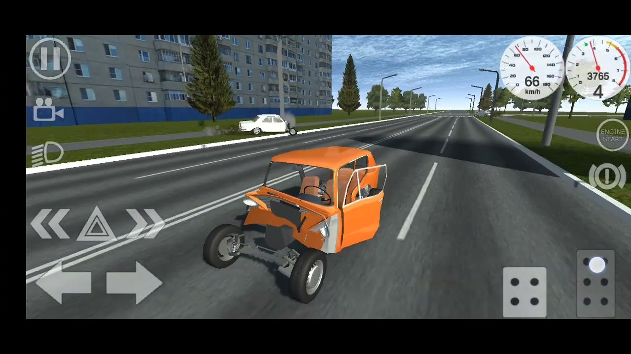 Simple Car Crash Physics Simulator Orange car chase 4 - YouTube