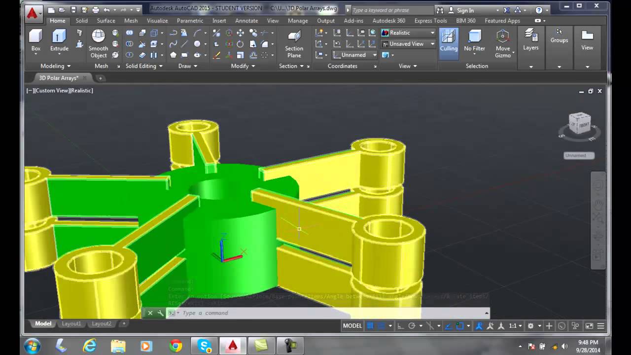 3D Modeling 08-12 3D Polar Arrays - YouTube