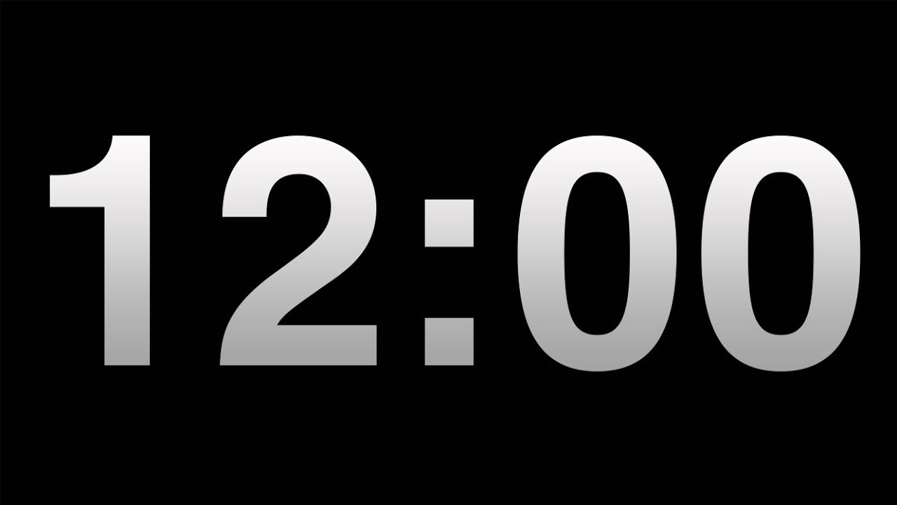Timer 12 Minutes Timer Video Countdown Black Background - YouTube