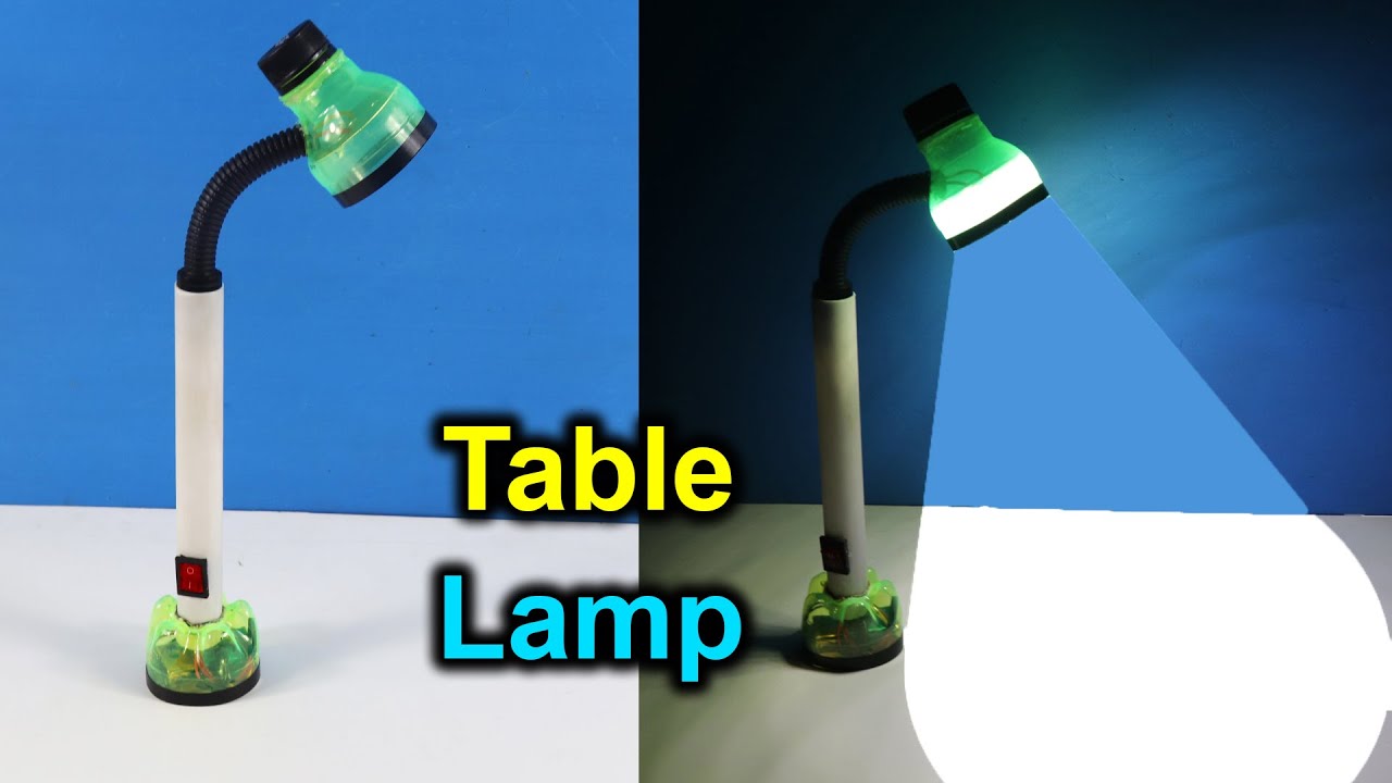 How to Make a Table Lamp at Home - LED Desk Lamp - YouTube