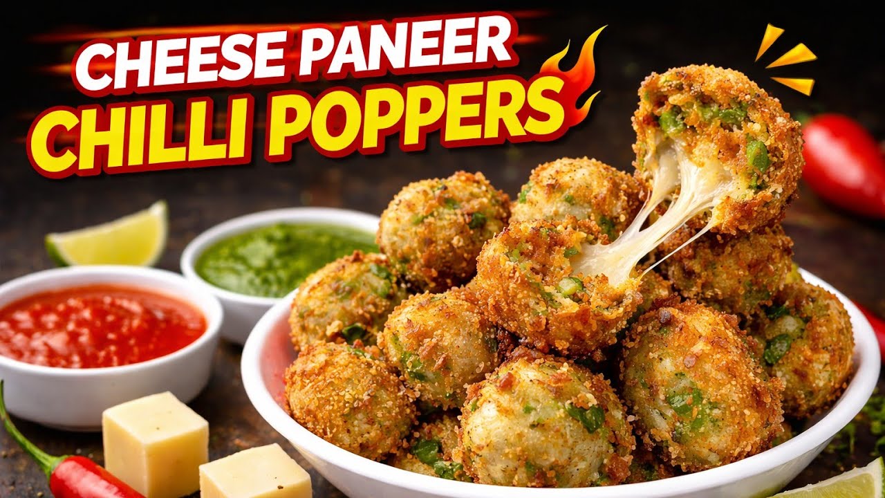 Spicy Cheese Paneer Chilli Poppers 🌶️ Perfect Evening Snack | Easy ...