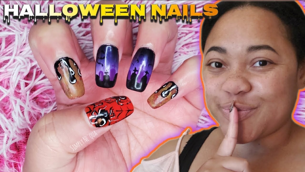 Spooky Halloween Nail Tutorial | Simply Ne'qua - YouTube