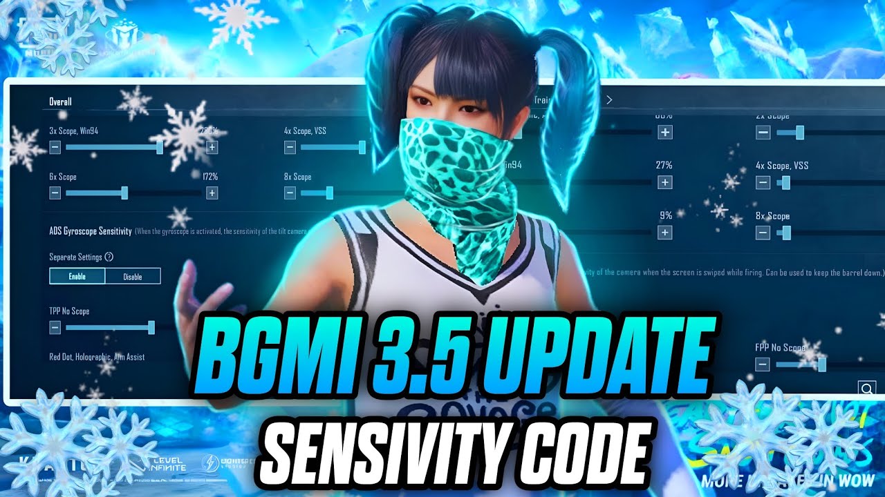 BGMI 3.5 UPDATE BGMI BEST SENSIVITY CODE⚡ BGMI NEW SENSIVITY CODE TODAY ...