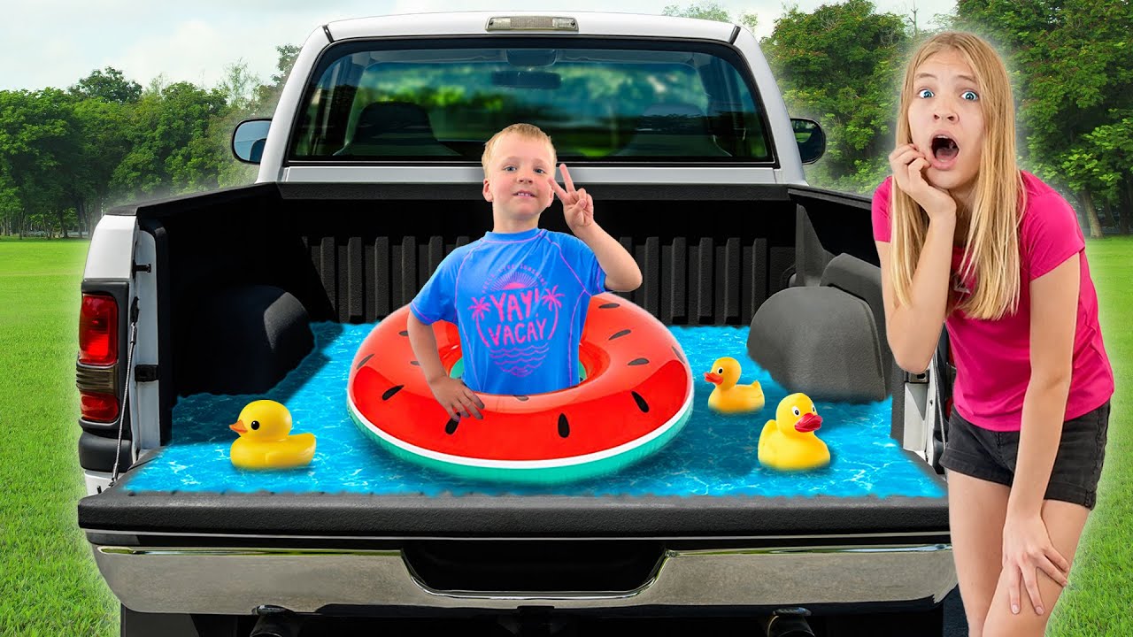 Amelia & Arthur use Dad's car as a Swimming Pool! - YouTube