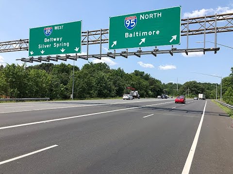 Driving US Interstate I- 695, I- 95 and I- 495 in MD/VA - YouTube