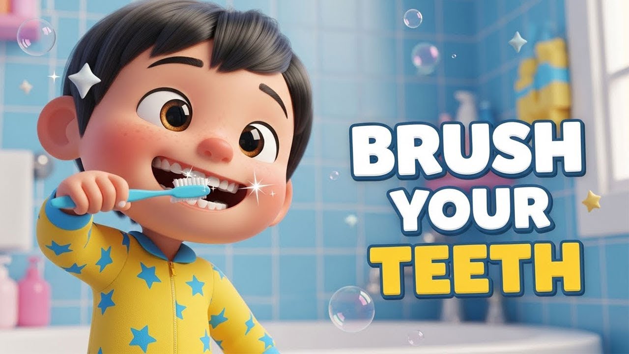 Brush Brush Your Teeth | 2-Minute Toothbrushing Song for Toddlers ...