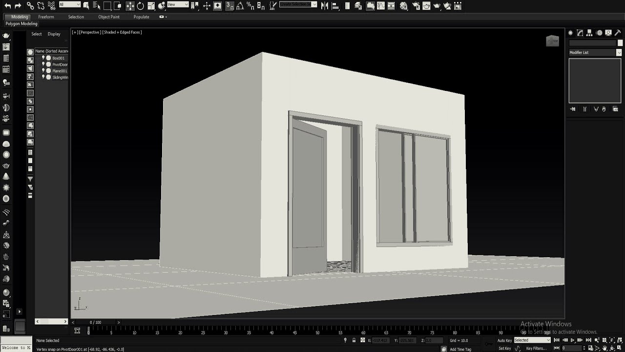 3ds max basic door window modeling tutorial for beginners - YouTube