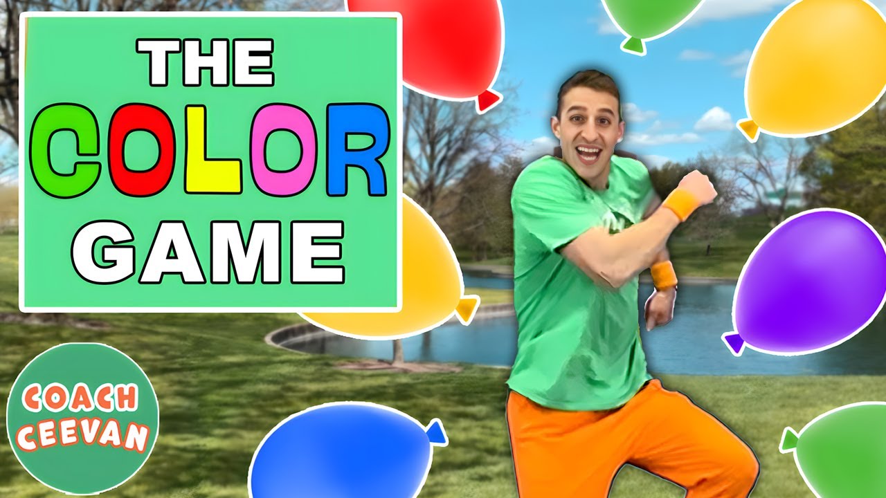 "The Color Game" 🌈🎈 Brain Break 🎨 Song for Kids | Coach Ceevan - YouTube