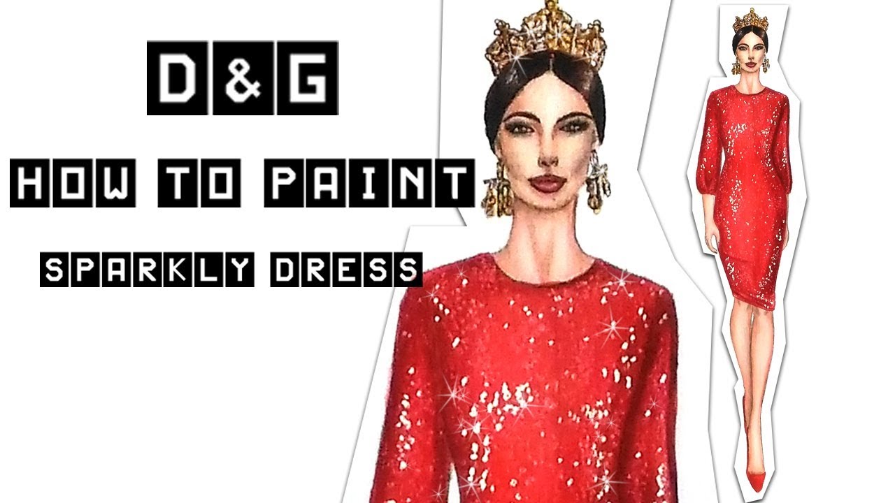 Tutorial How to paint SPARKLY DRESS - YouTube