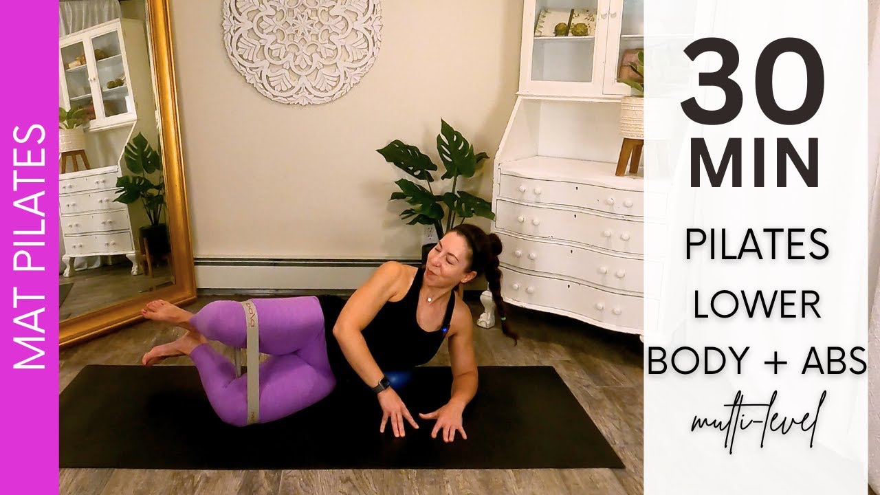 LOWER BODY + ABS MAT PILATES WORKOUT | 30 Min | Multi-Level | Prop ...