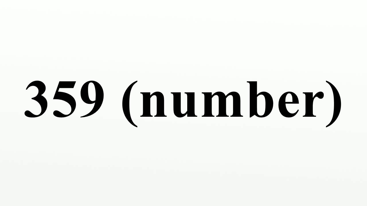 359 number YouTube
