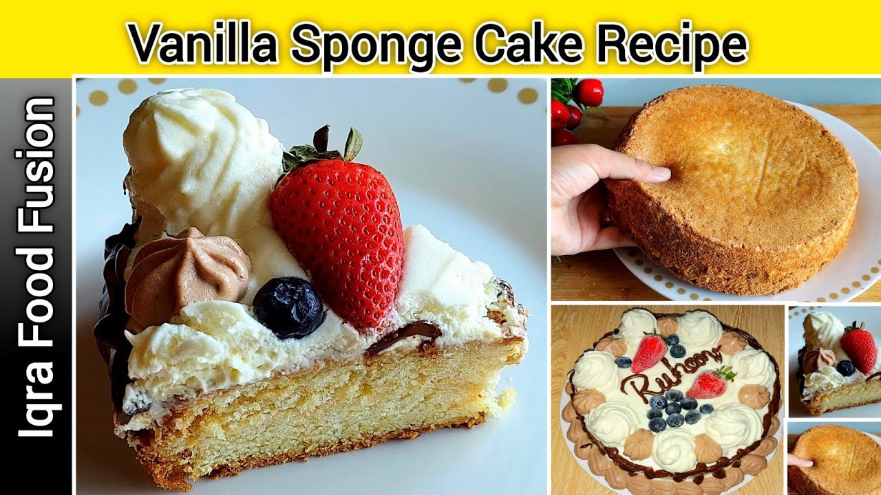 Vanilla sponge Cake Recipe In Oven | vanilla sponge cake | Bakery Cake ...