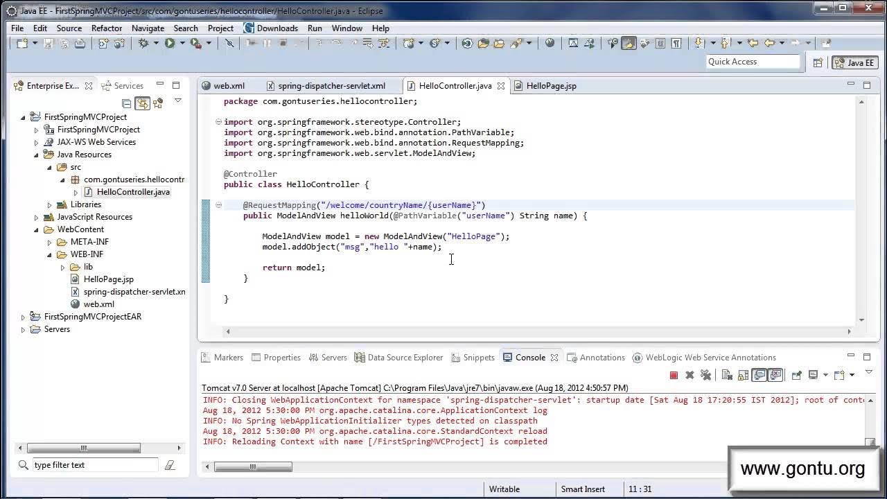 Spring MVC Tutorials 09 - @PathVariable annotation in detail (A URI ...