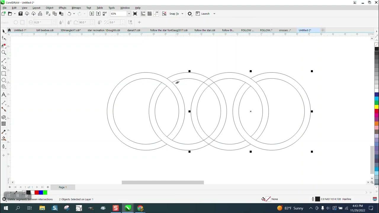 Corel Draw Tips & Tricks Make a lot of Interlocking Rings - YouTube