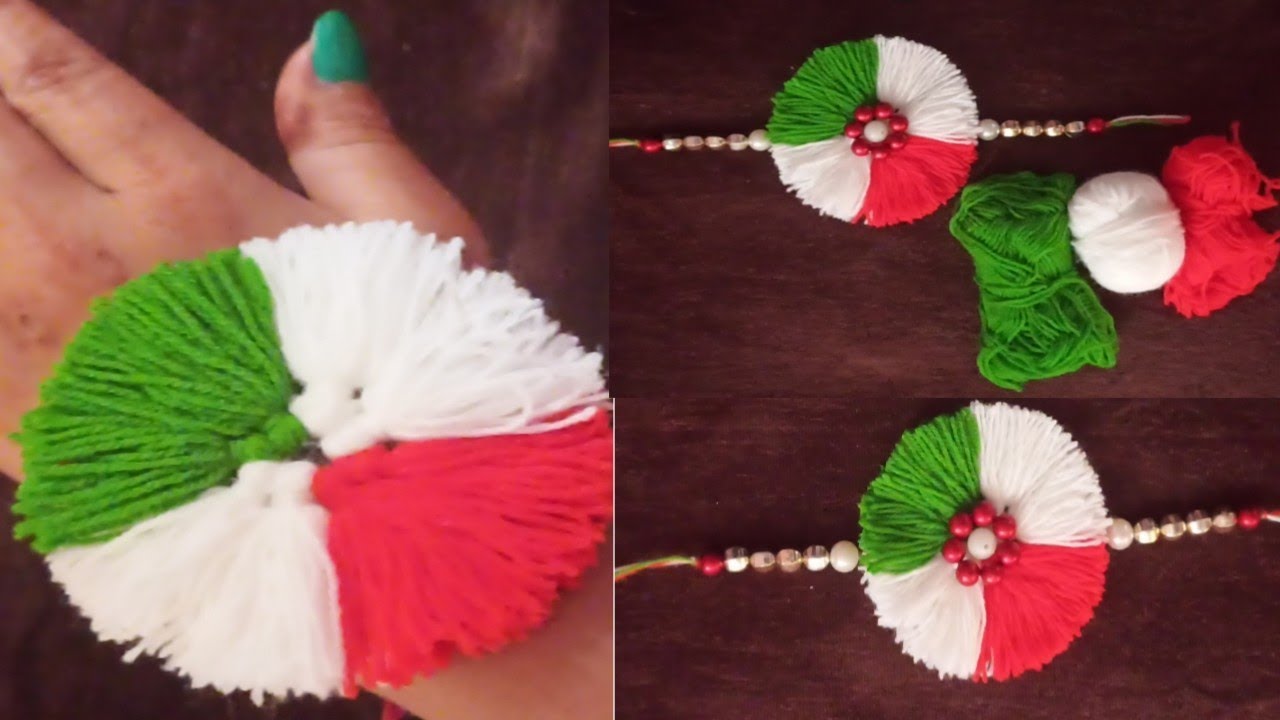How To Make A Beautiful Tricolour Rakhi. - YouTube
