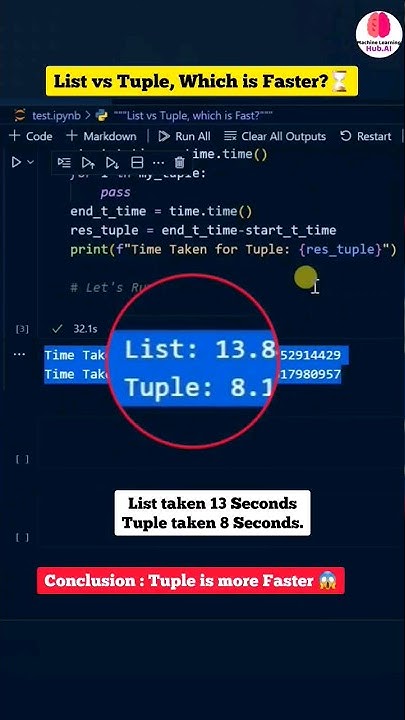 Python List Vs Tuple Which Is Faster 🚀 Shorts Python Asmr Programming Youtube