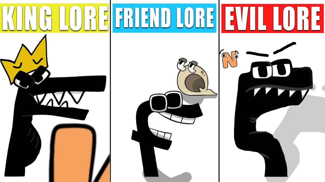 ALL F Lore ENDINGS - King , Friend and Evil Alphabet Lore Story - YouTube