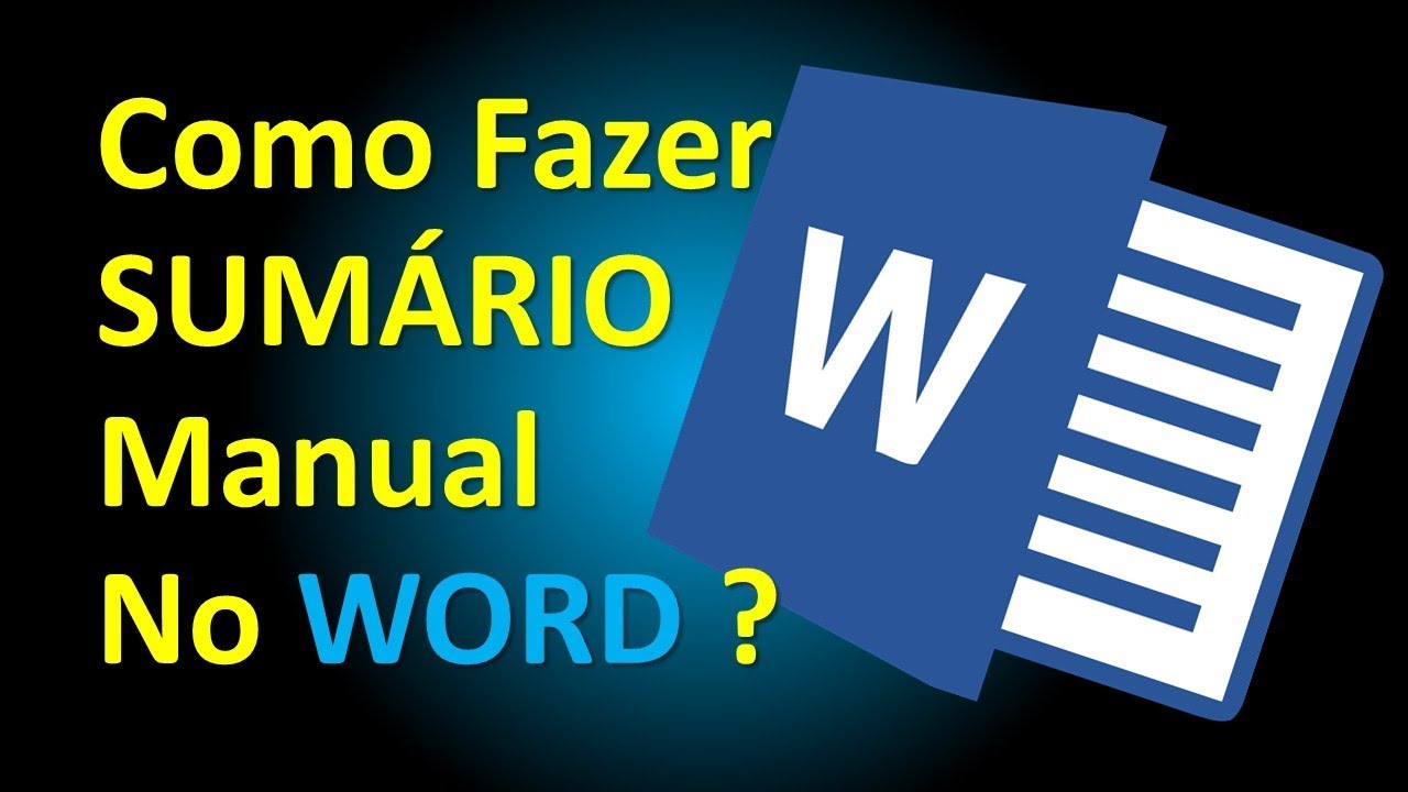 Como fazer sumário no word 2016, sumário manual no word 2016, 2013 ...