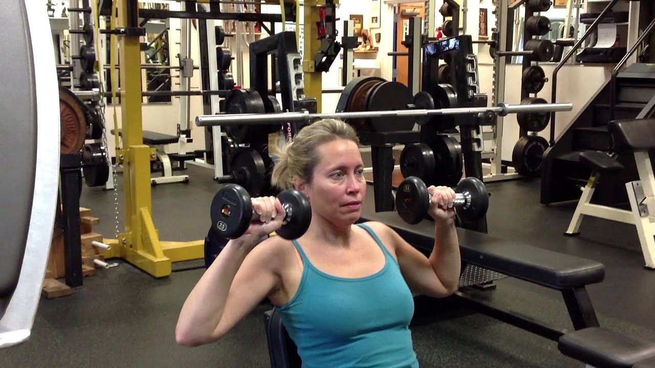 Mindy Christian - shoulder workout at Chaillet's (9-13-2013) - YouTube