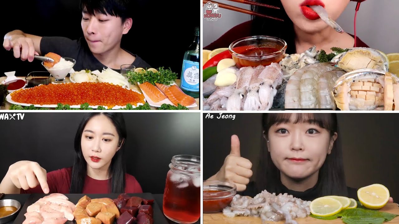 MUKBANG RAW FOOD ASMR/ Tổng hợp mukbang đồ sống asmr - Mukbang Night ...