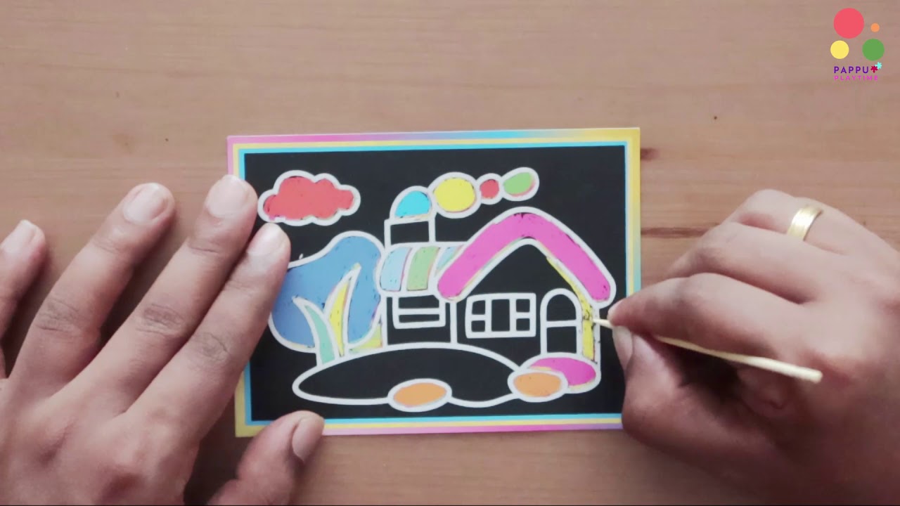 Magic Scratch Painting | Magic Scratch a Beautiful Home - YouTube