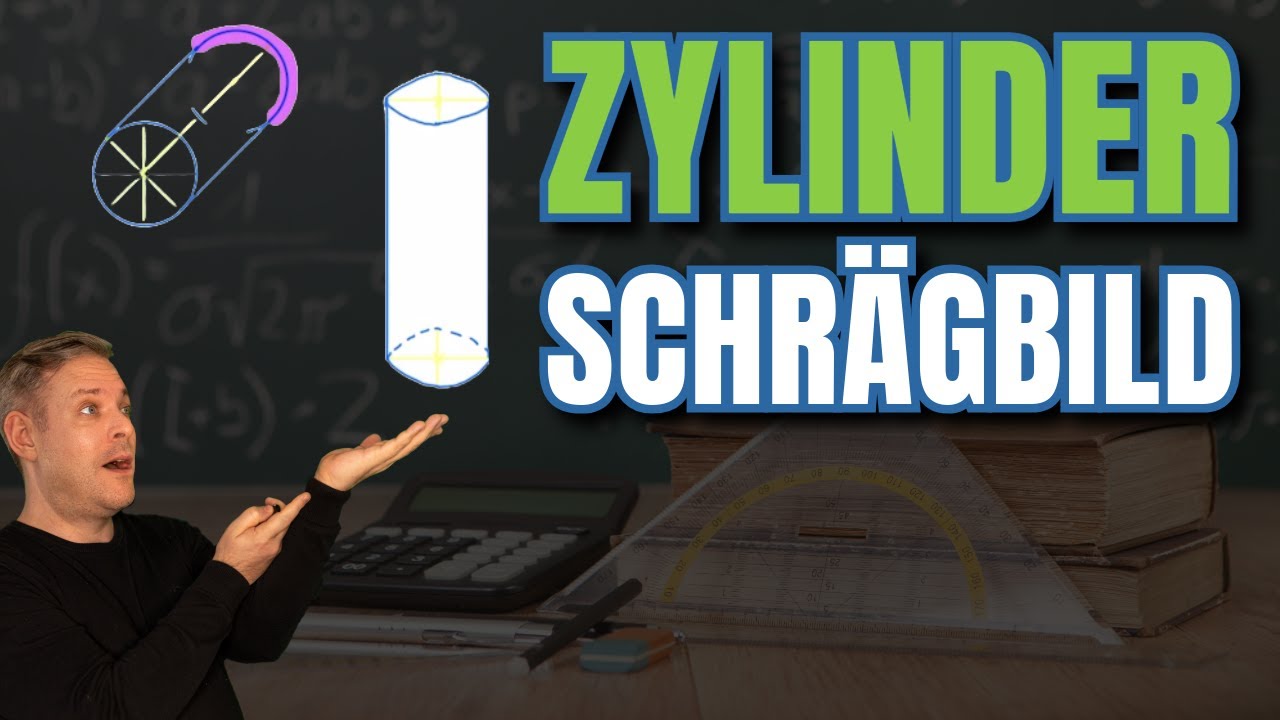 3D Zylinder zeichnen - Schrägbild liegend und stehend konstruieren ...