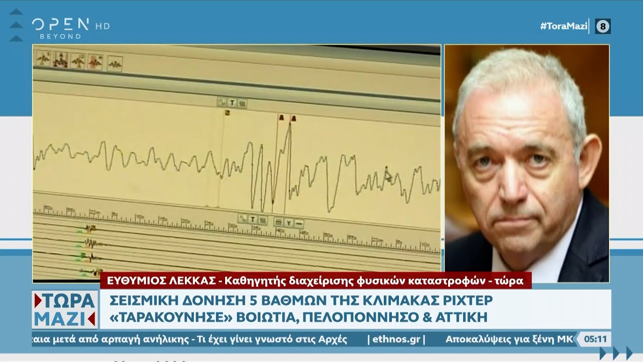 Ο Ευθύμιος Λέκκας για τον σεισμό των 5 ρίχτερ στον Κορινθιακό - YouTube