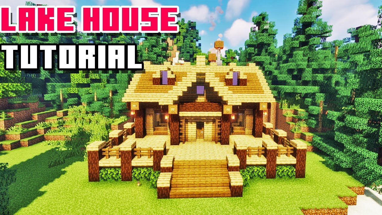 Minecraft Lake House Tutorial- /Starter House! - YouTube