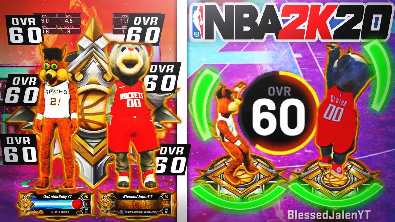 We ran two Legend Mascots 60 Overalls with 40 Extra badges on nba 2k20 ...
