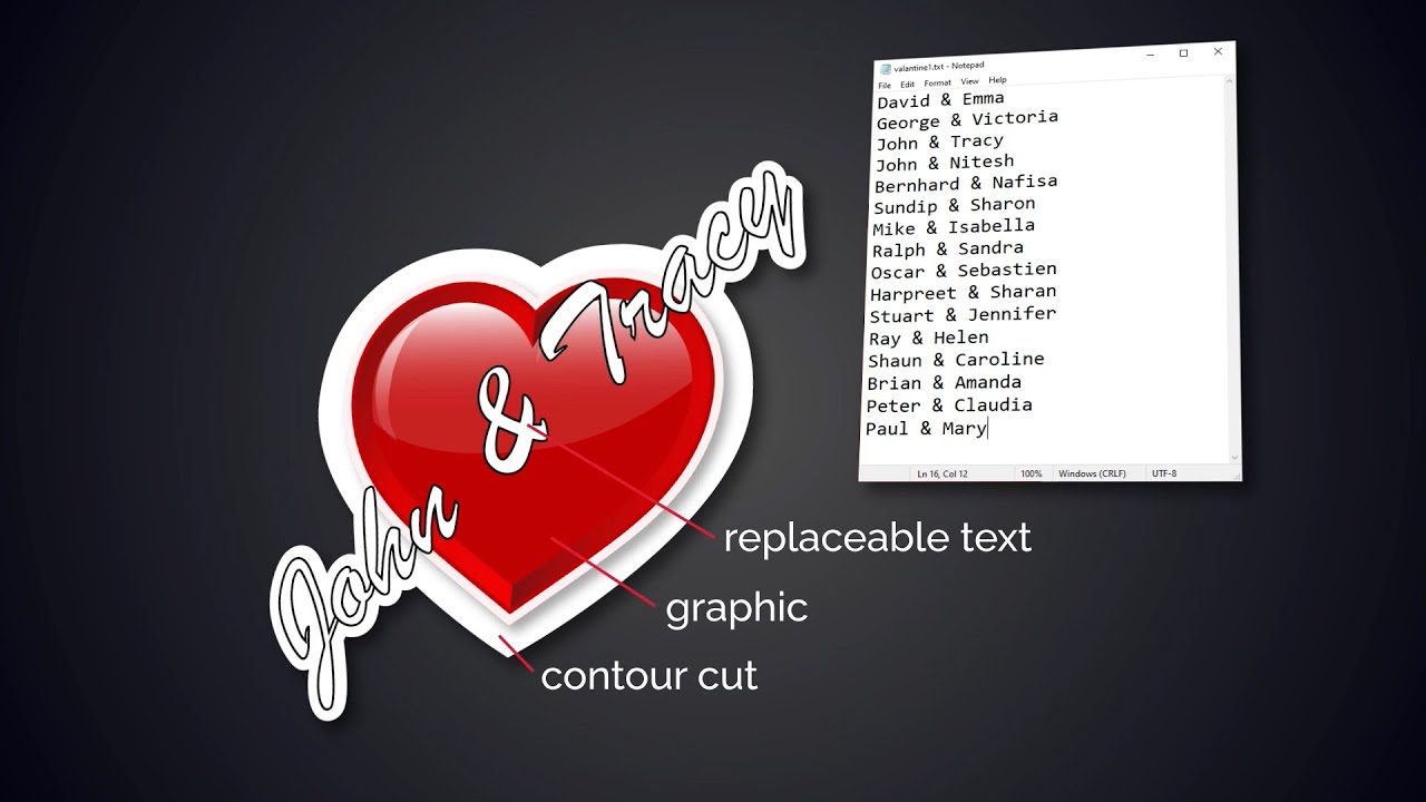 Easily Replace Text With Cut Lines With The Contour Cut Variable Data ...