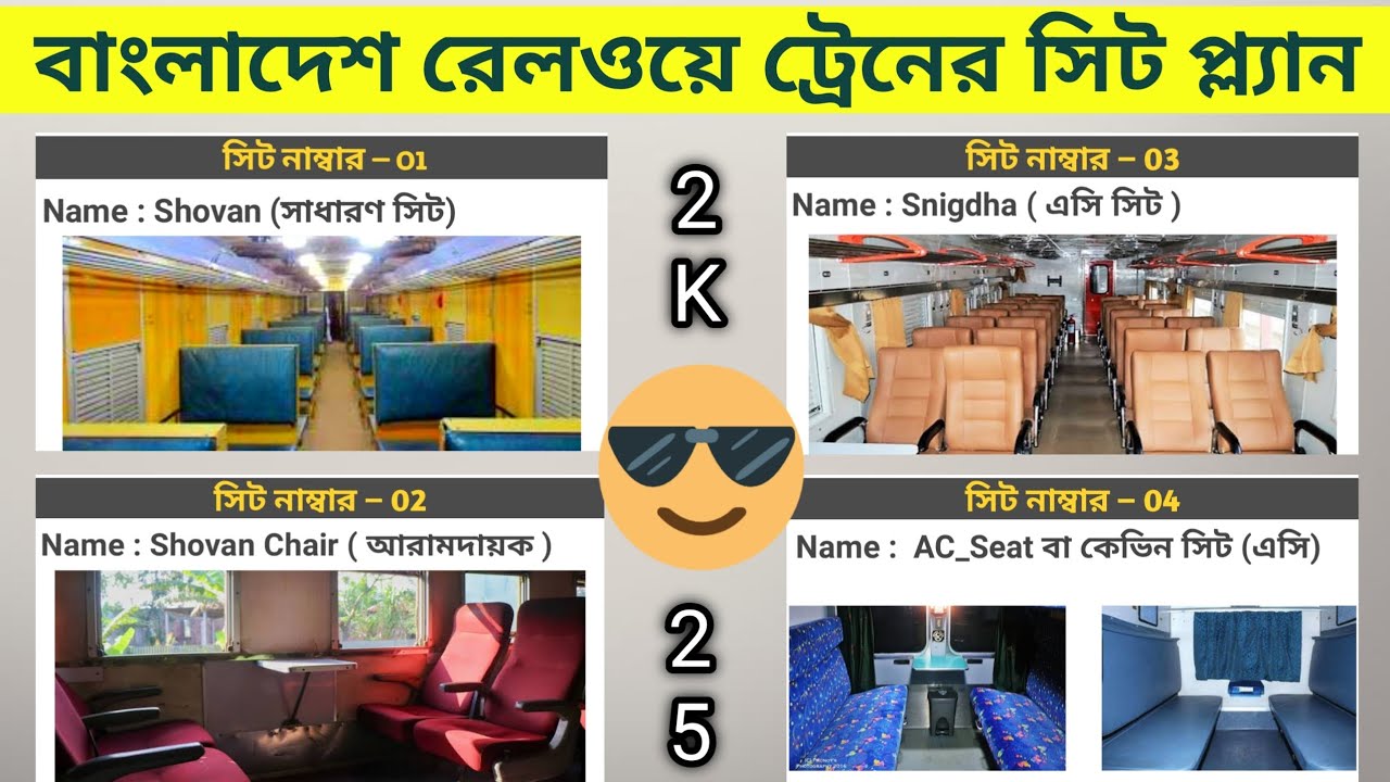 Bangladesh railway seat plan | আন্তঃনগর ট্রেনের সিট | Train seat ...